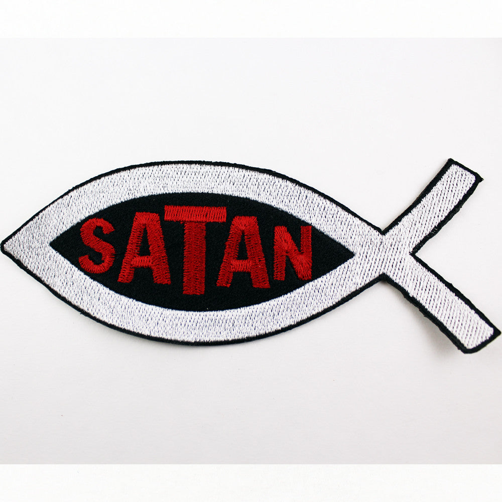 Satan Ichthys | Fully Embroidered Patches | 2 Sizes – Big Mean Punk ...